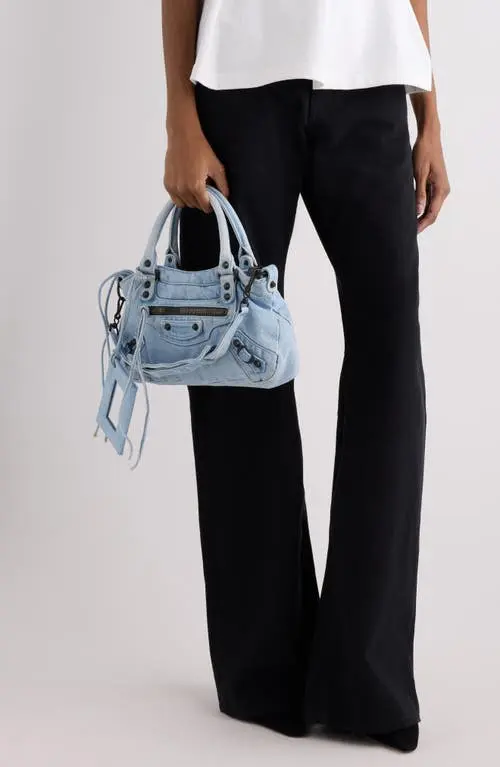 Balenciaga Le City First Denim Shoulder Bag - 4836 Light Blue